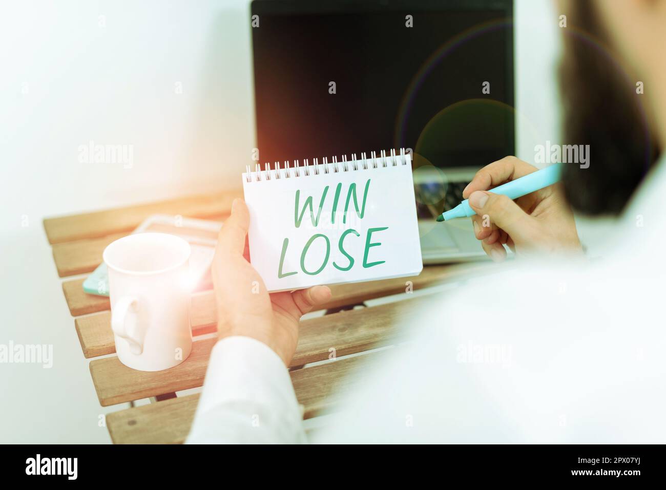 Conceptual caption Win Lose, Conceptual photo Compare possibilities ...