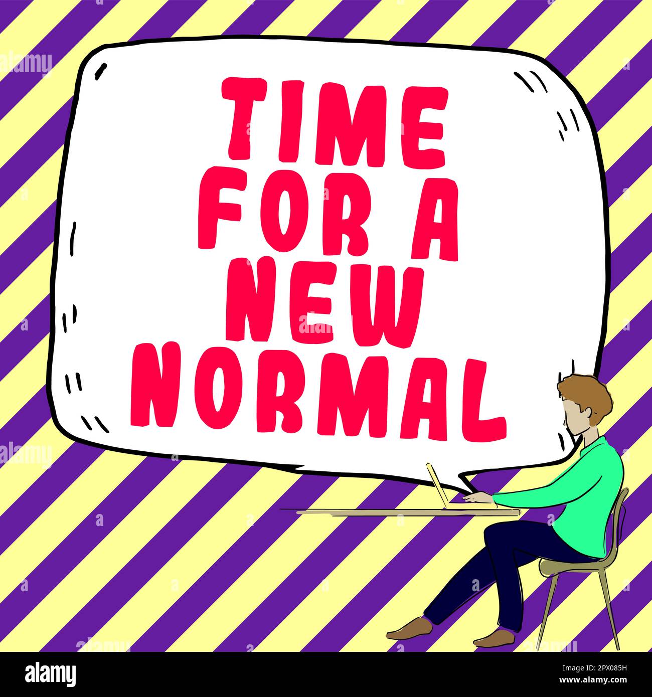 Hand writing sign Time For A New Normal, Business idea Make a big ...