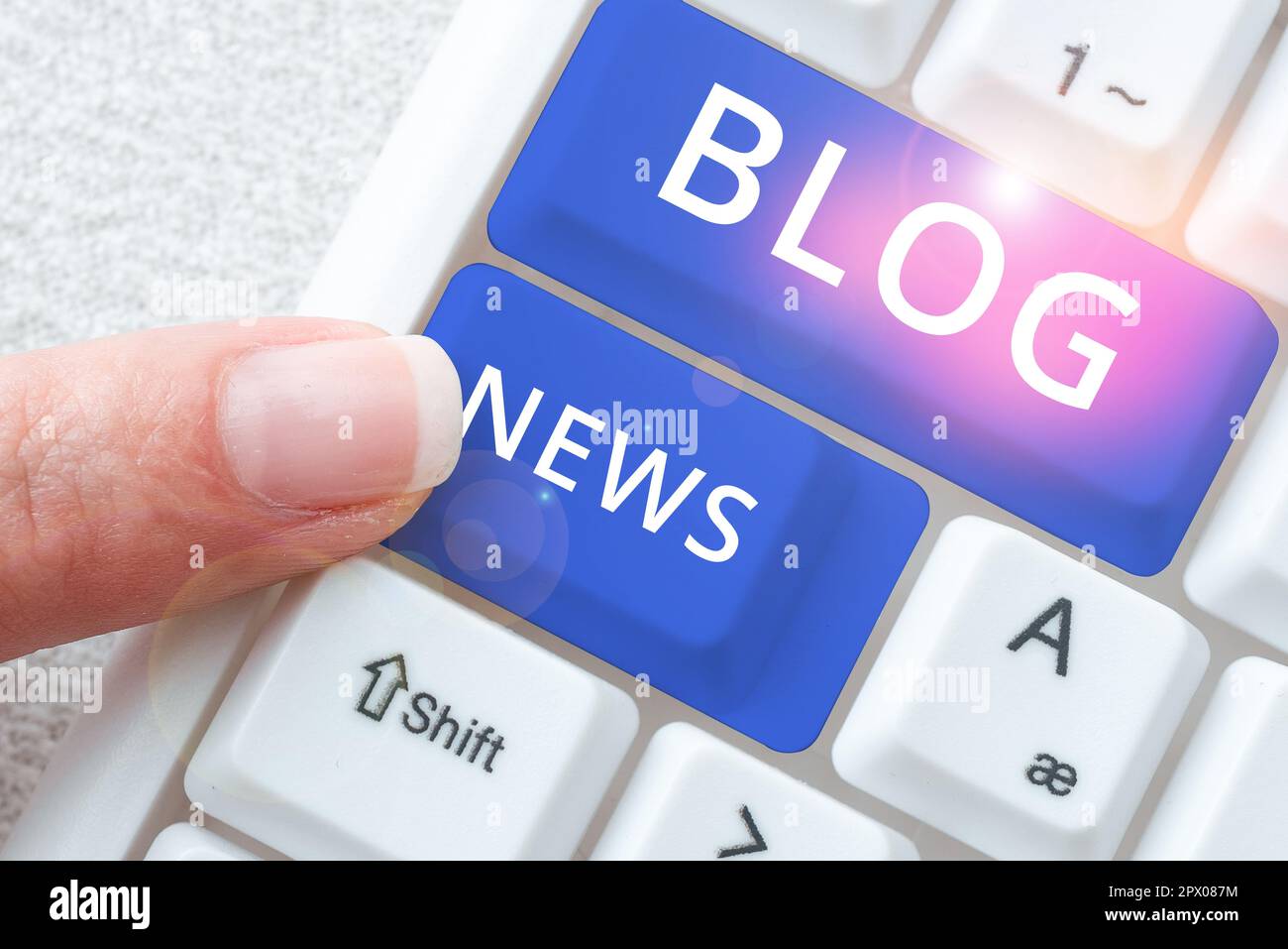 Hand writing sign Blog News, Concept meaning regularly updated website ...