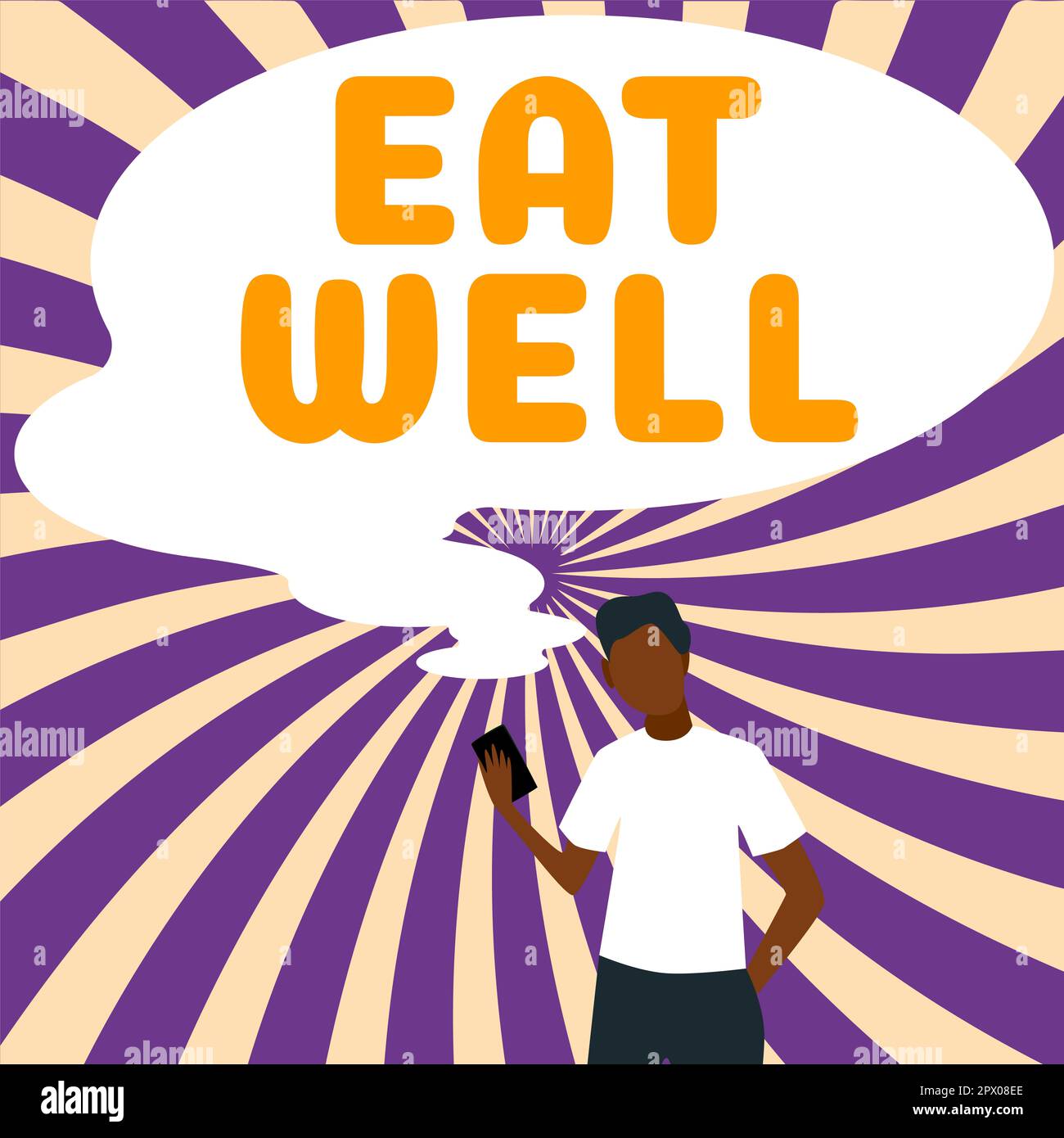 Conceptual caption Eat Well, Business concept Practice of eating only ...