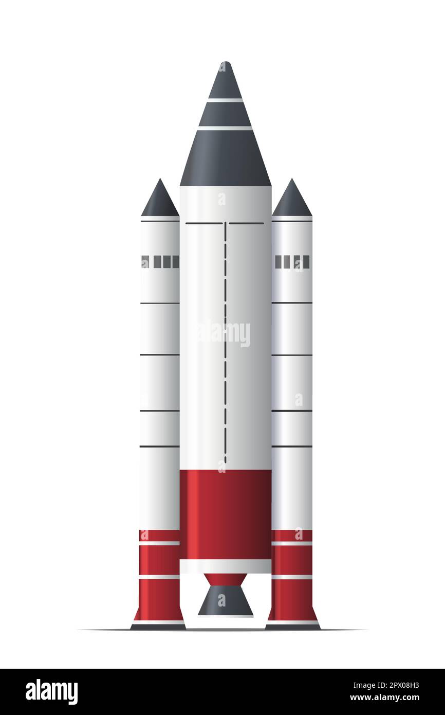 Vector rocket space ship, isolated vector illustration. Simple retro ...