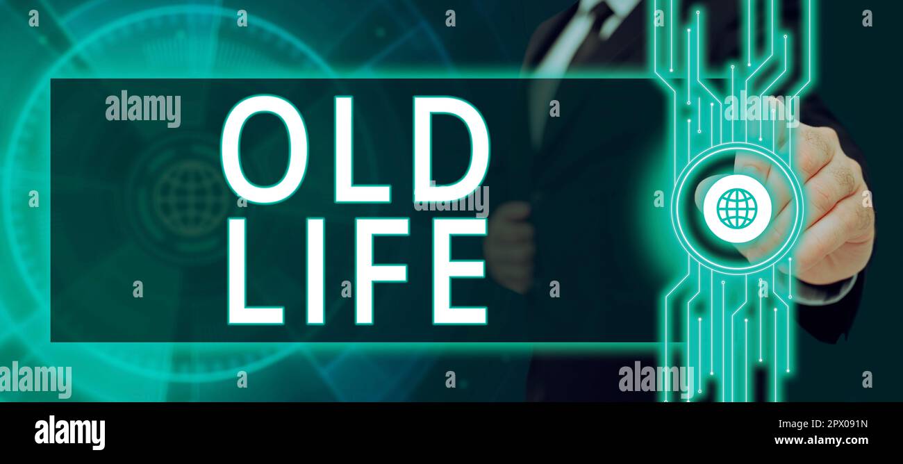 Conceptual display Old Life, Business idea the way I was in the past ...