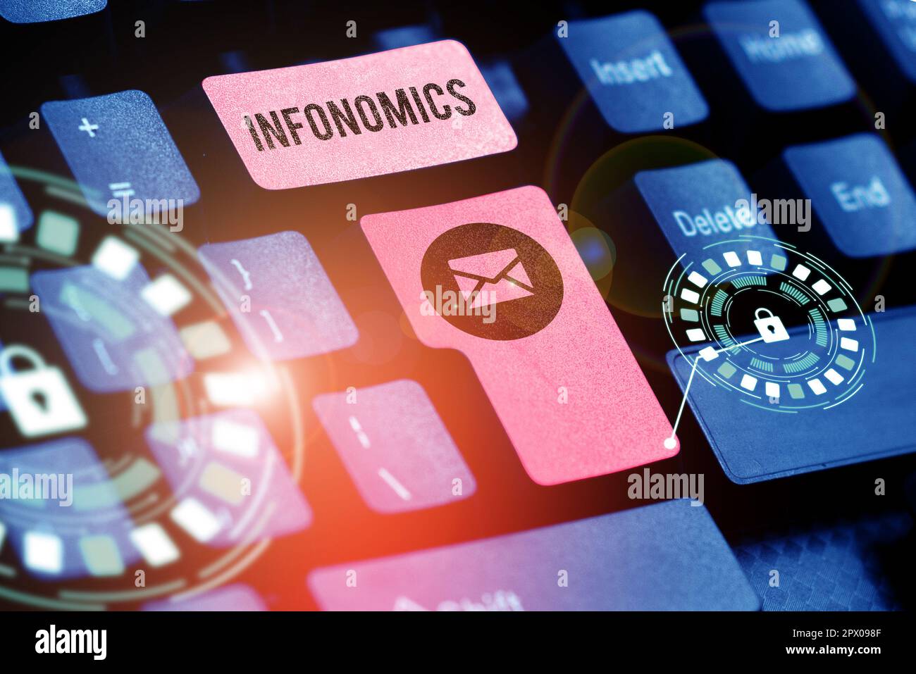 Hand writing sign Infonomics, Business overview visual image used to ...