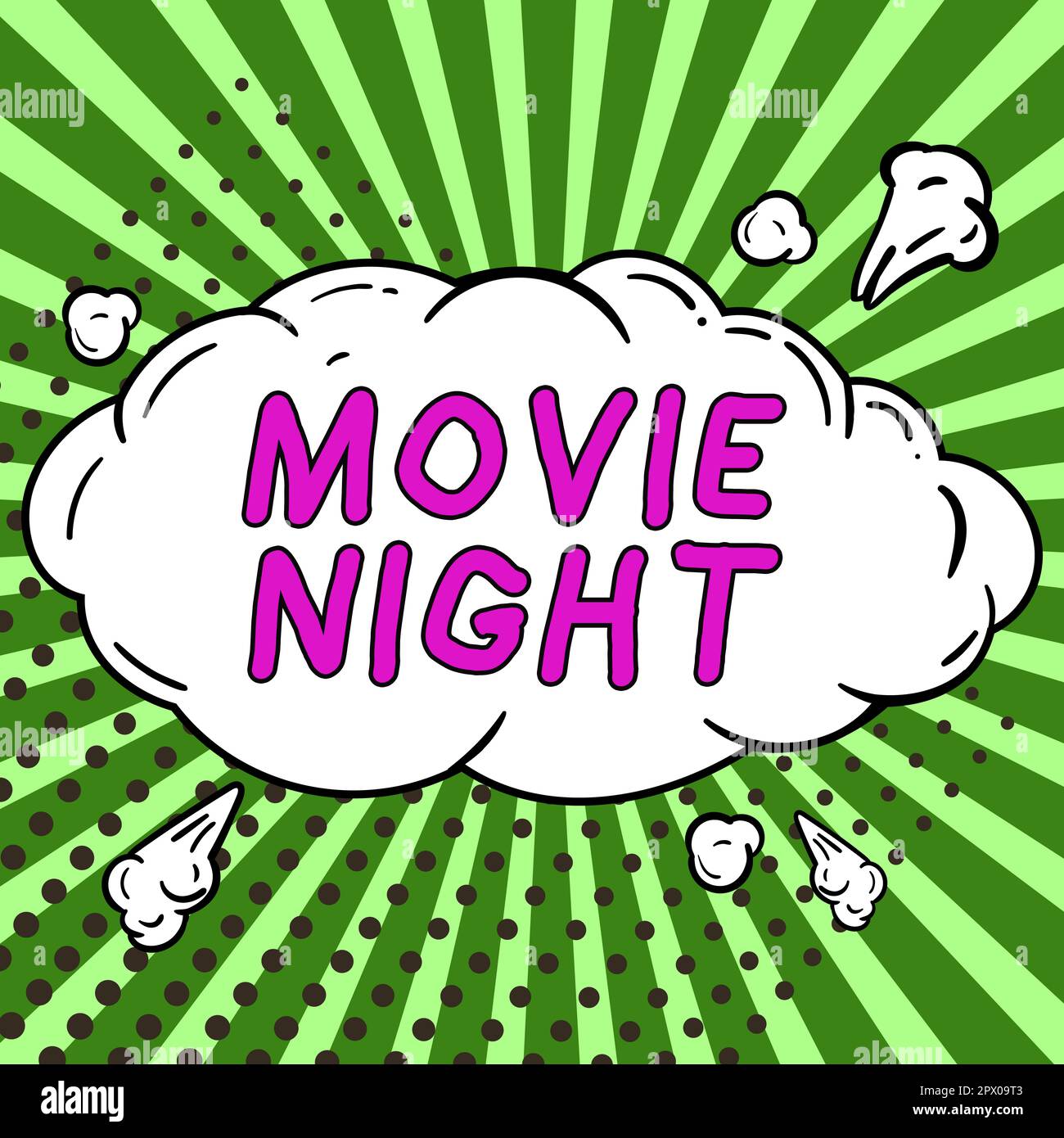 Conceptual display Movie Night, Business idea Casual informal reunion ...