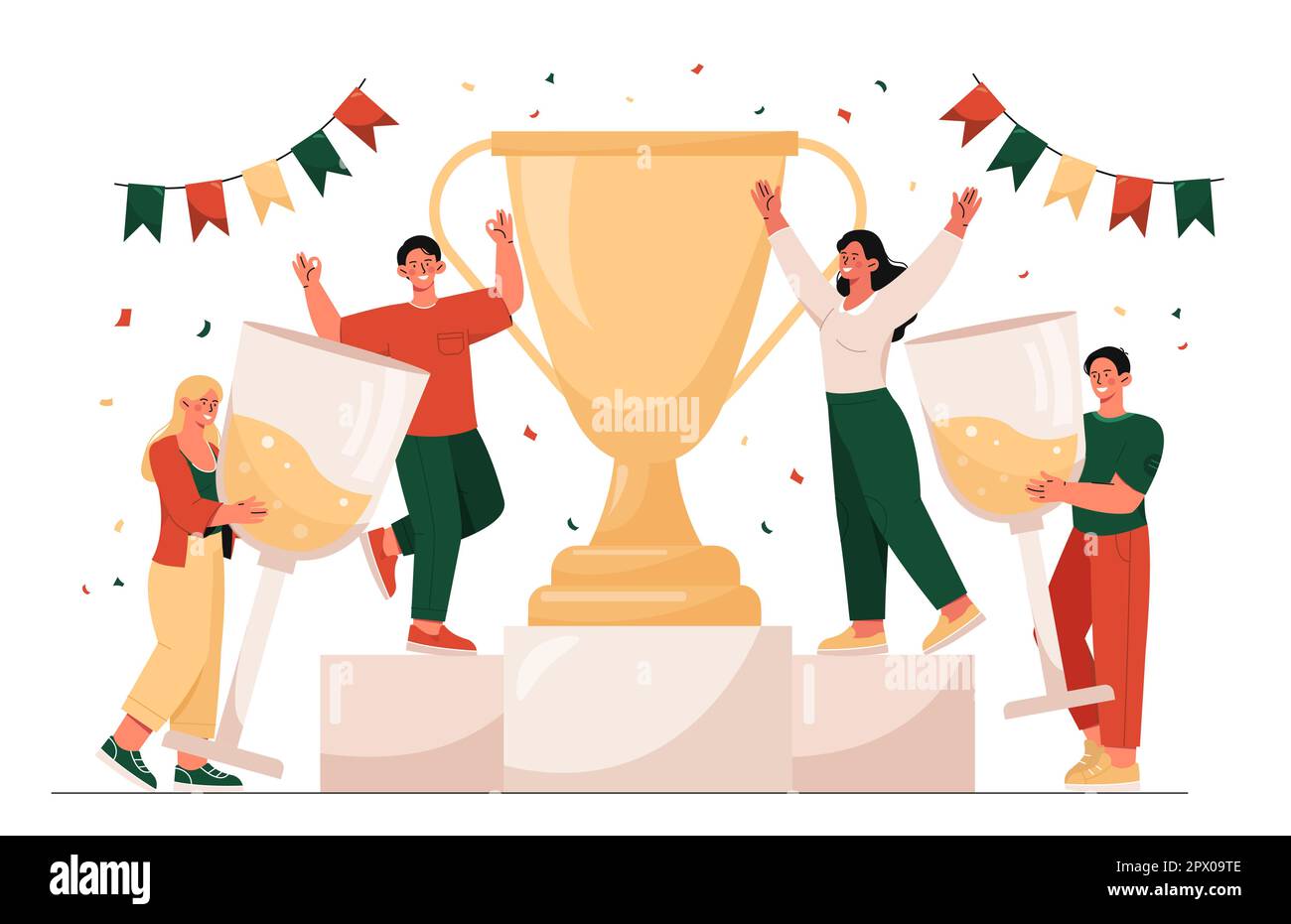 Toast their victory Stock Vector Images - Alamy
