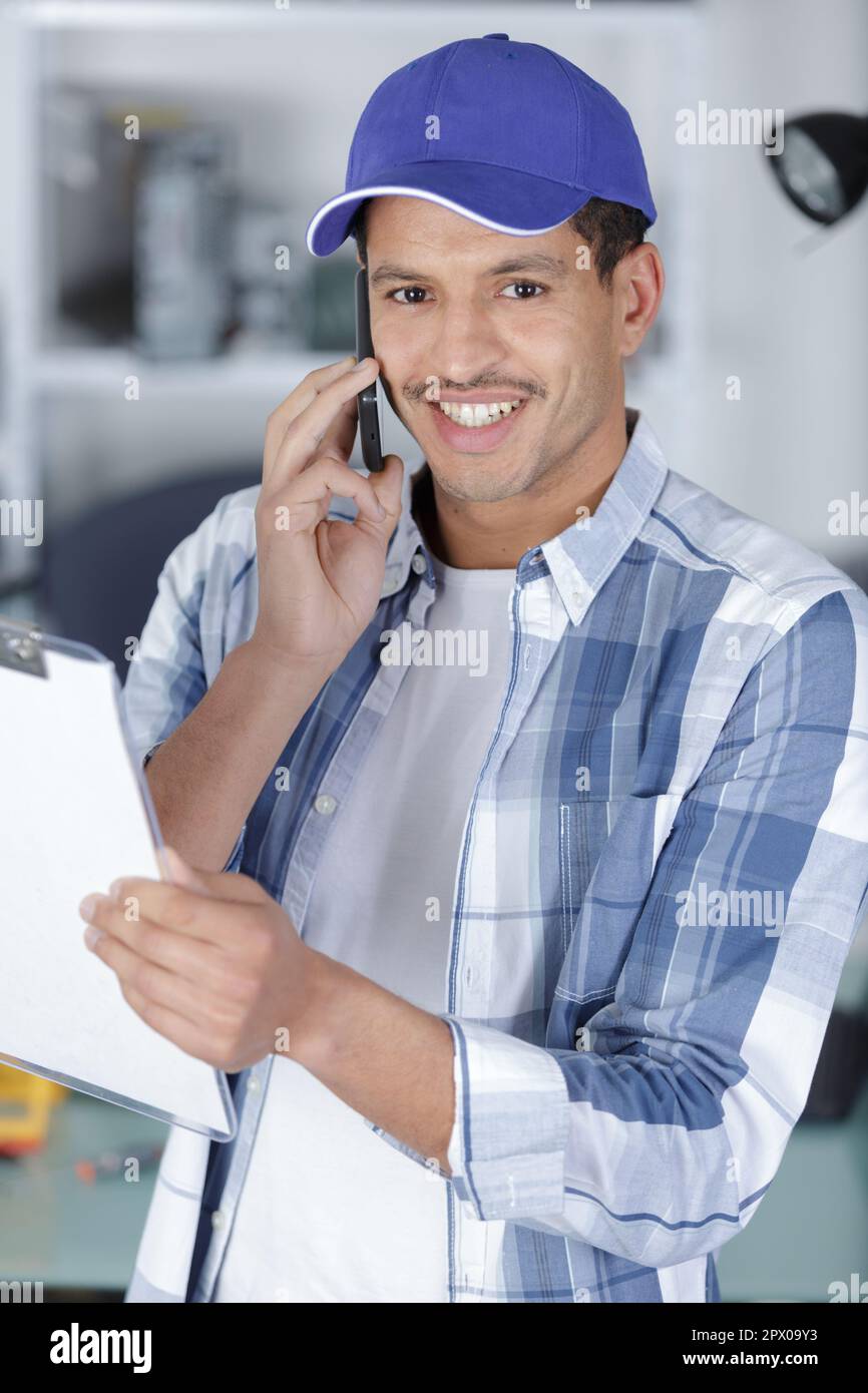 small business owner on the phone Stock Photo - Alamy
