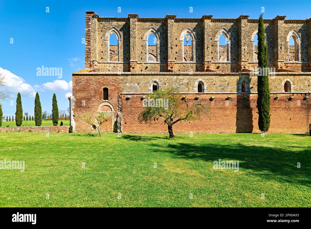 The roofless abbey of Saint Galgano. Siena Tuscany Italy Stock Photo ...