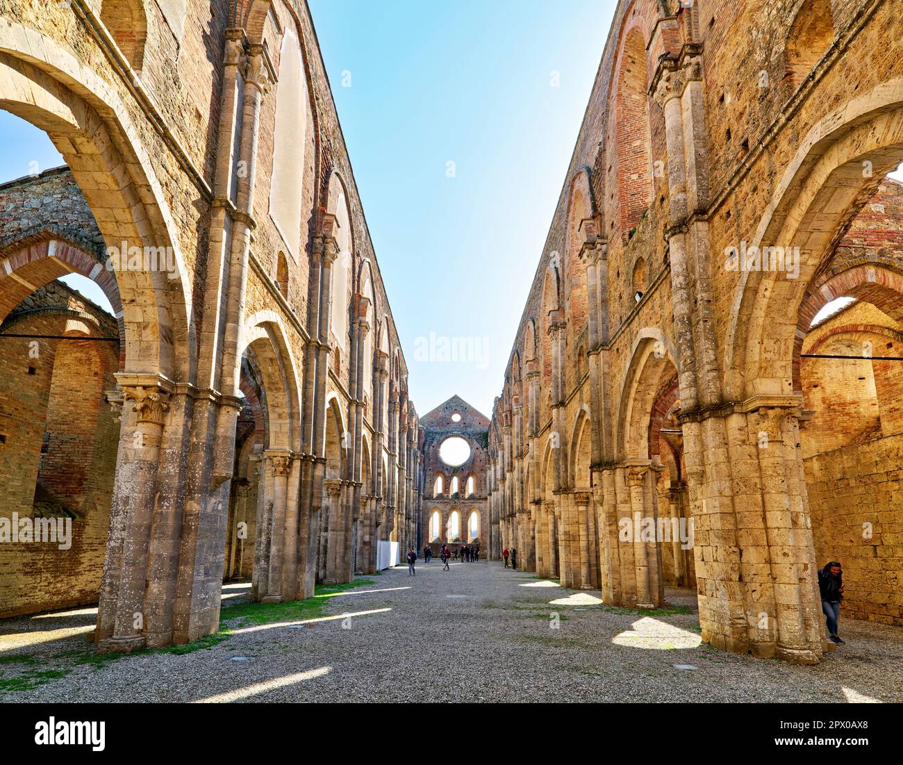 The roofless abbey of Saint Galgano. Siena Tuscany Italy Stock Photo ...