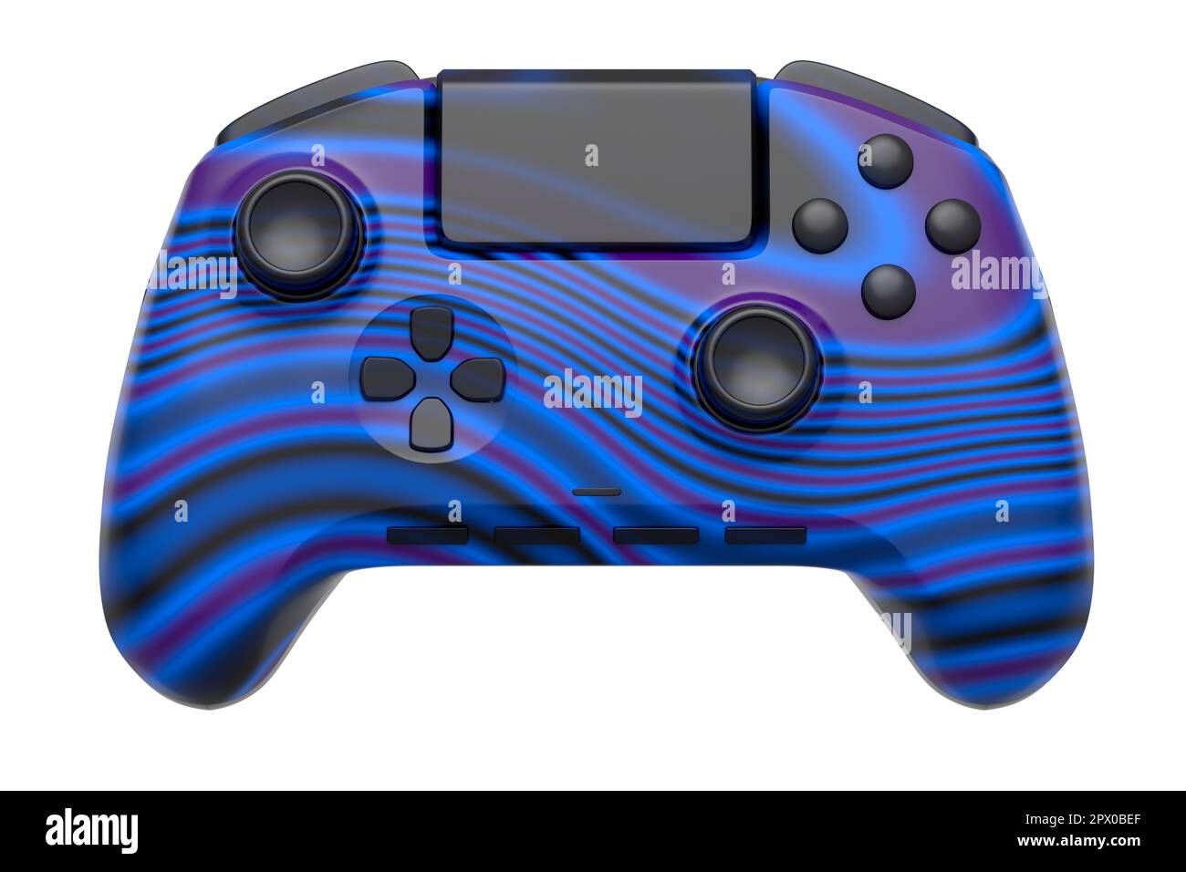 Realistic video game joystick with seamless wavy pattern on white ...