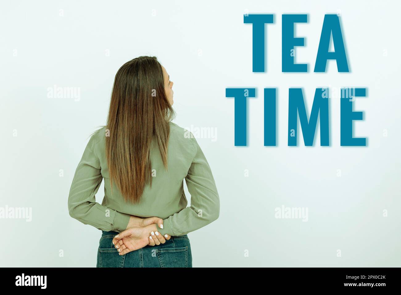 Conceptual caption Tea Time, Word for the time in the afternoon when ...