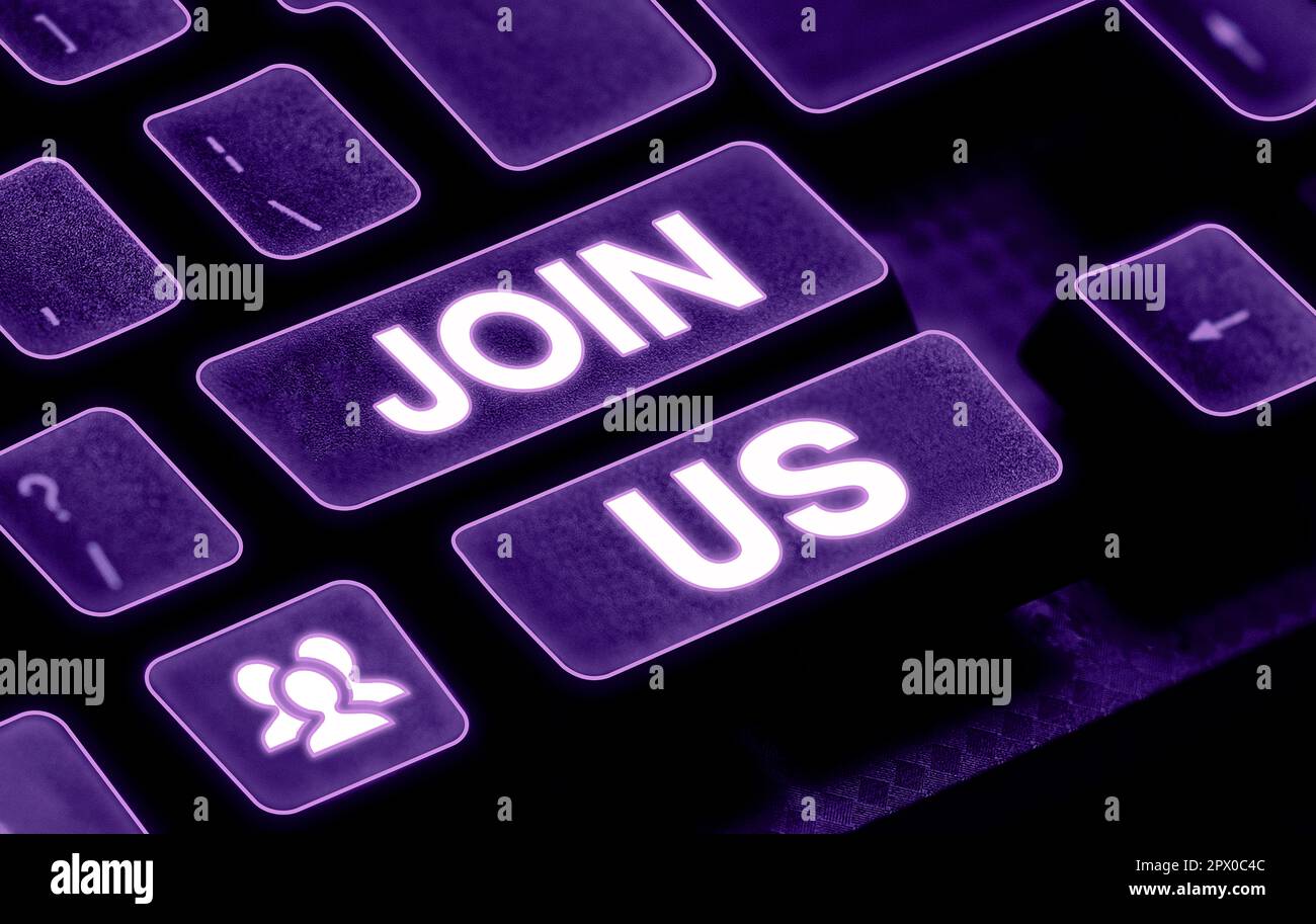 Conceptual display Join Us, Internet Concept Register in community Team ...