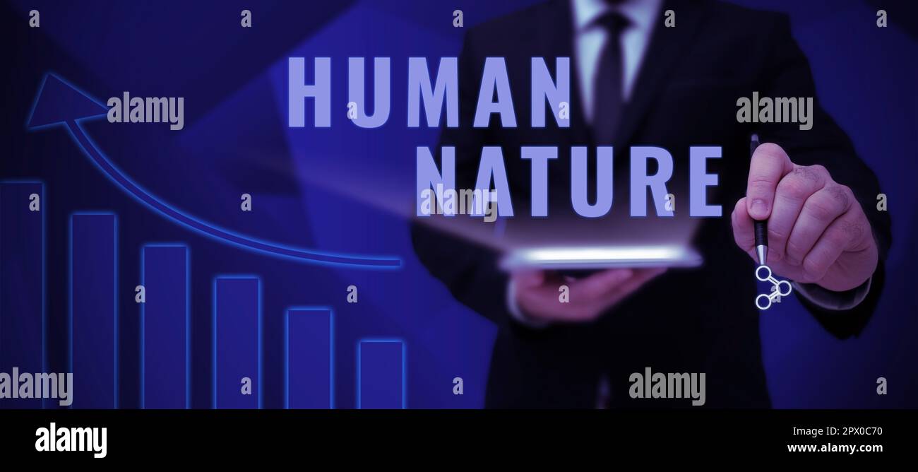 Text sign showing Human Nature, Business concept psychological ...
