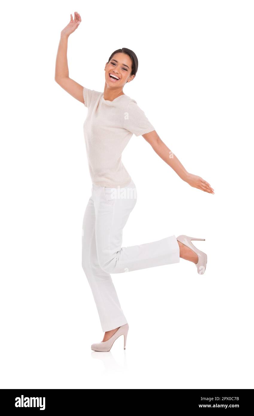 Woman in heels jumping hi-res stock photography and images - Alamy