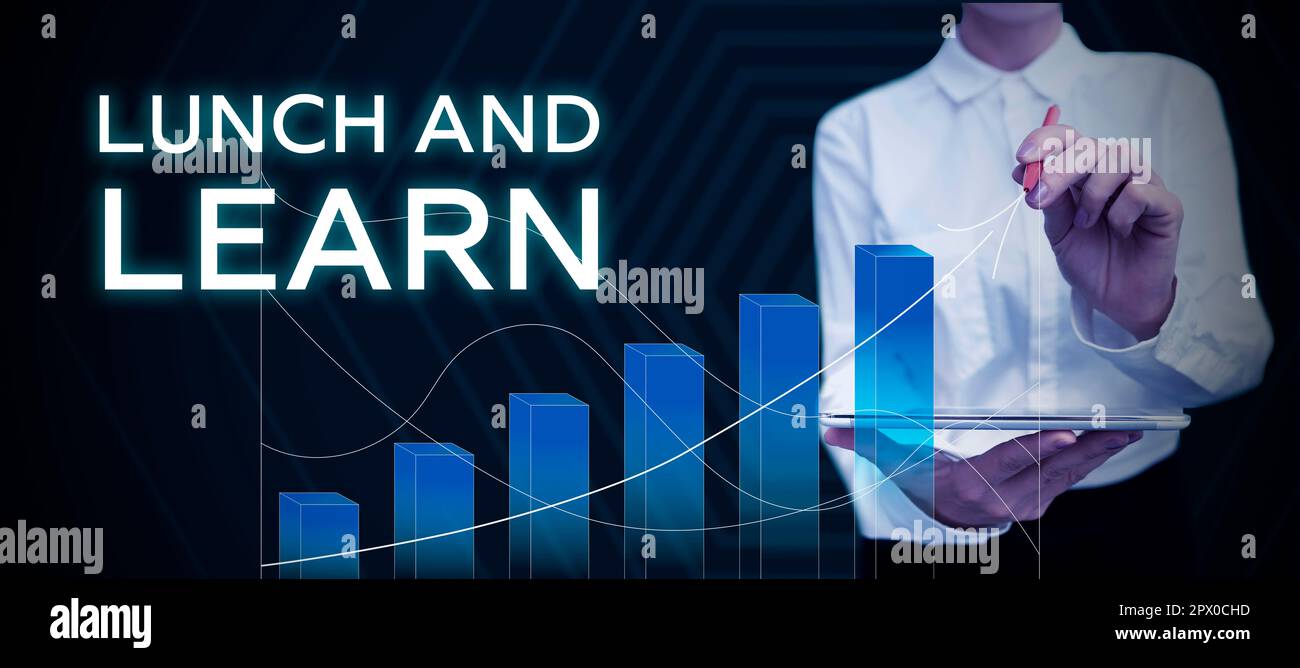 Text caption presenting Lunch And Learn, Business showcase Have meal ... Text caption presenting Lunch And Learn, Business showcase Have meal ...