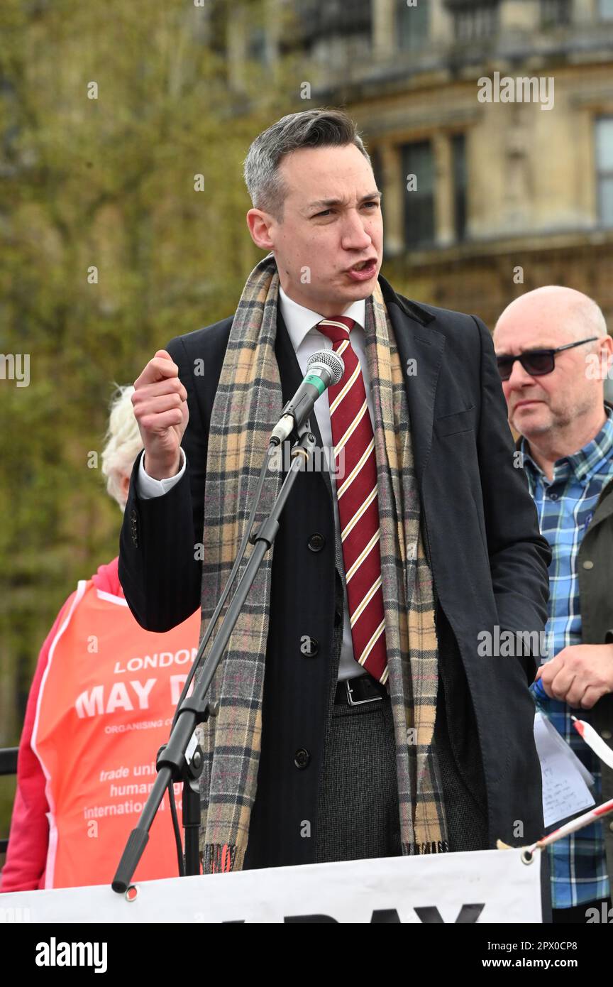 London, UK. 1st May 2023; Speakers Paul Fleming is a General Secretary ...