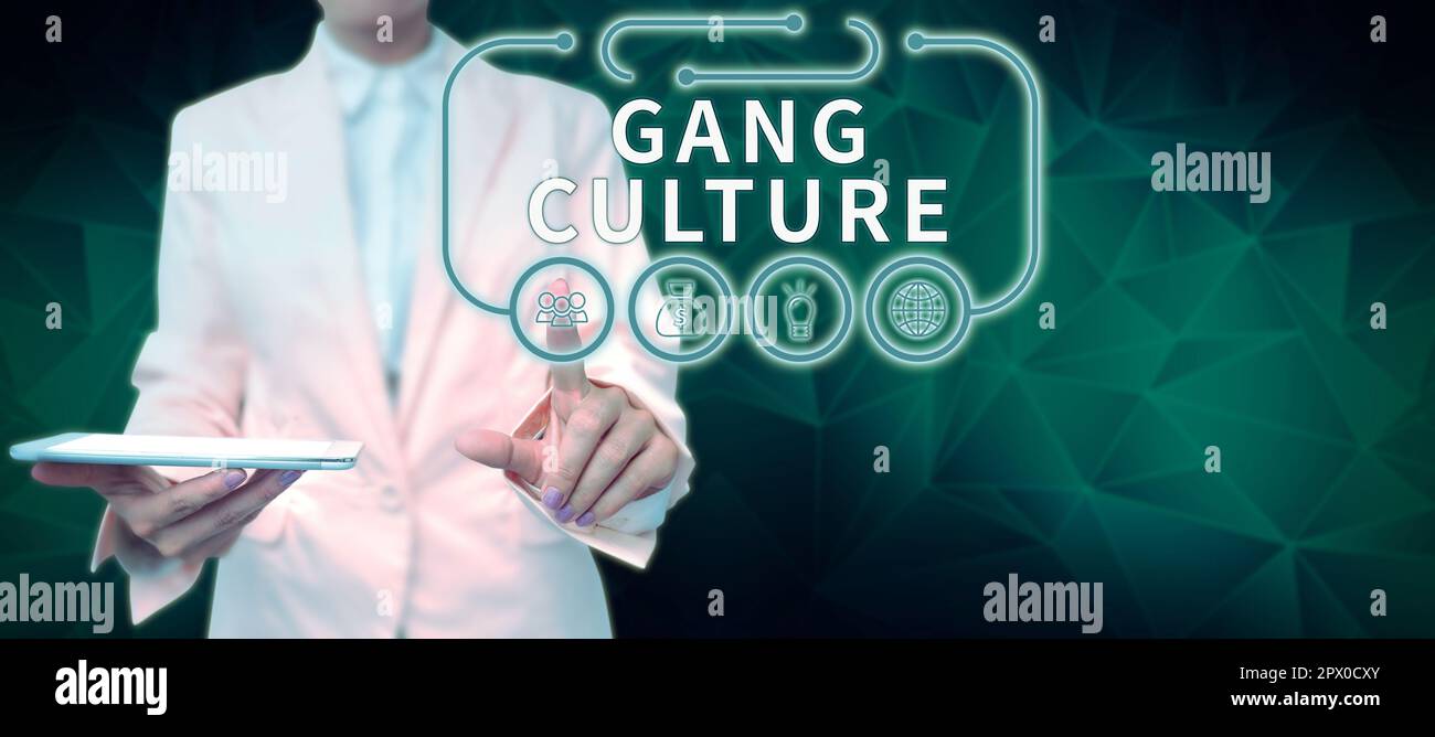 Text showing inspiration Gang Culture, Word Written on particular ...