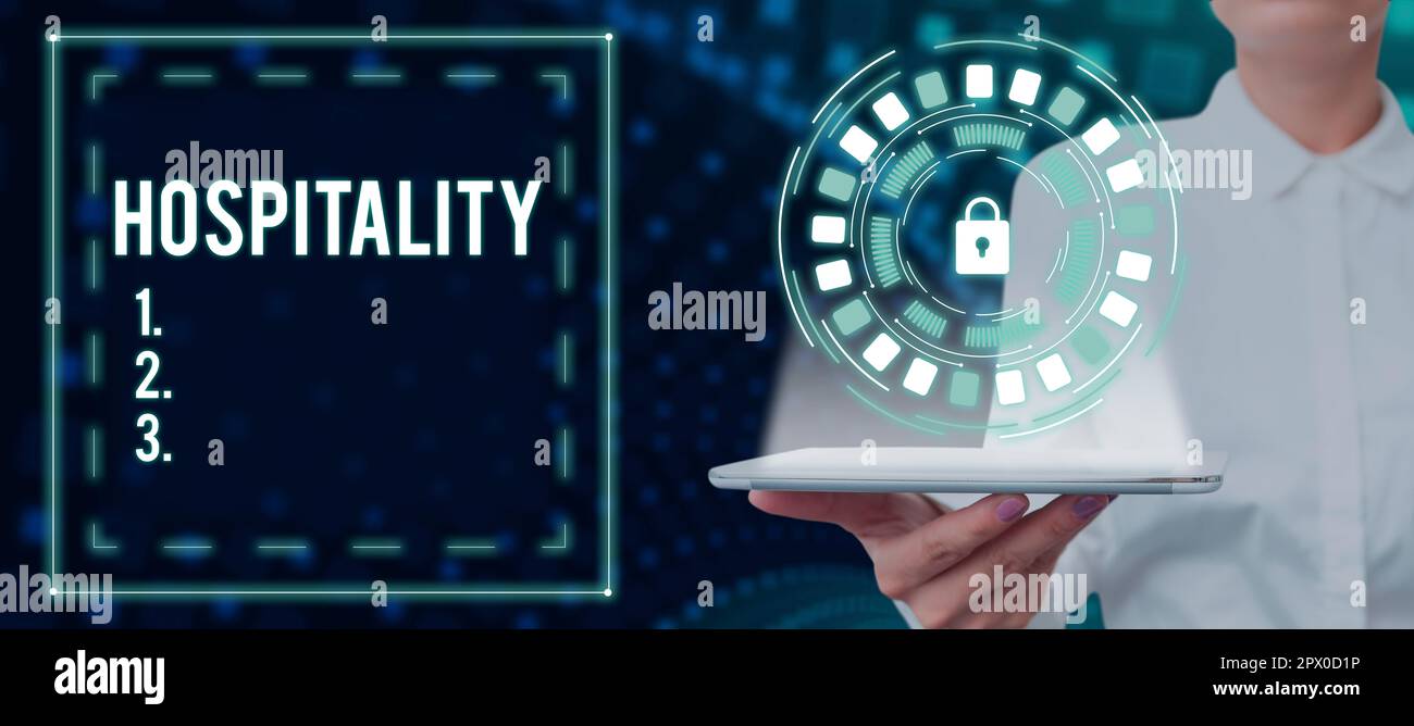 Conceptual display Hospitality, Concept meaning the friendly and ...