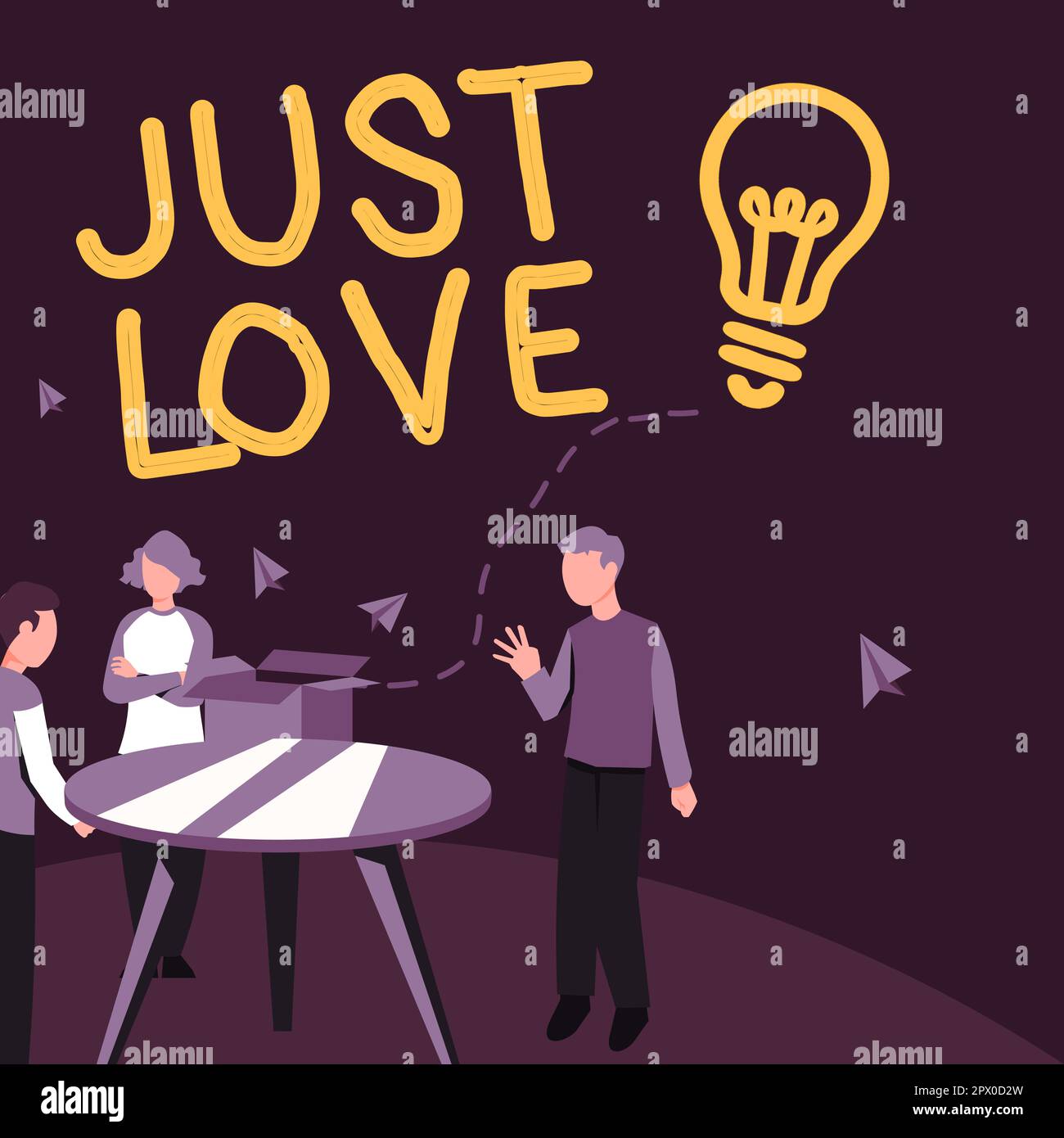 Text caption presenting Just Love, Concept meaning being interested ...