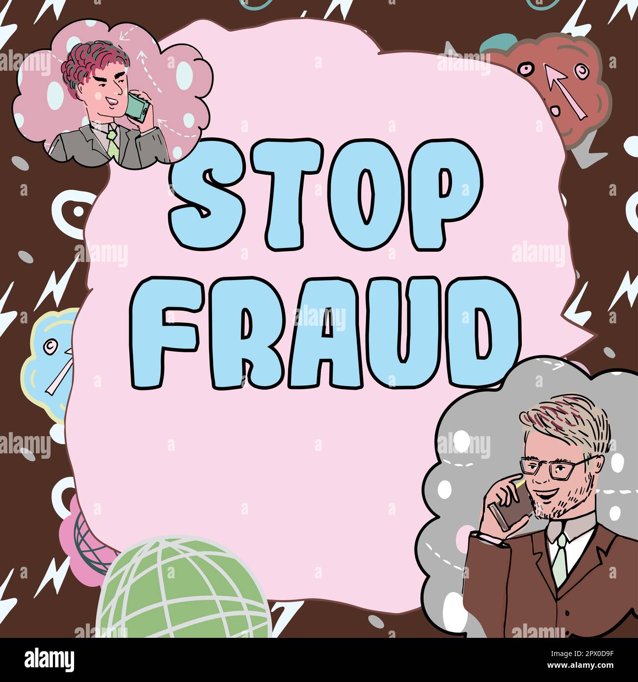 Writing displaying text Stop Fraud, Concept meaning campaign advices ...
