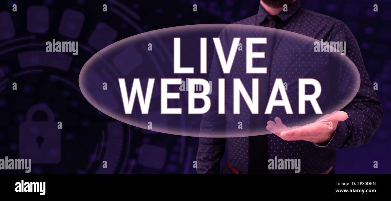 Writing displaying text Live Webinar, Business approach Interactive ...