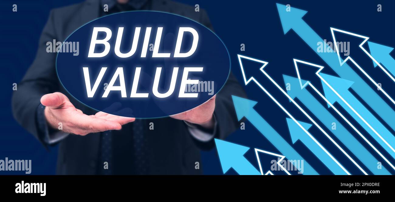 Text caption presenting Build Value, Concept meaning efficient enough ...