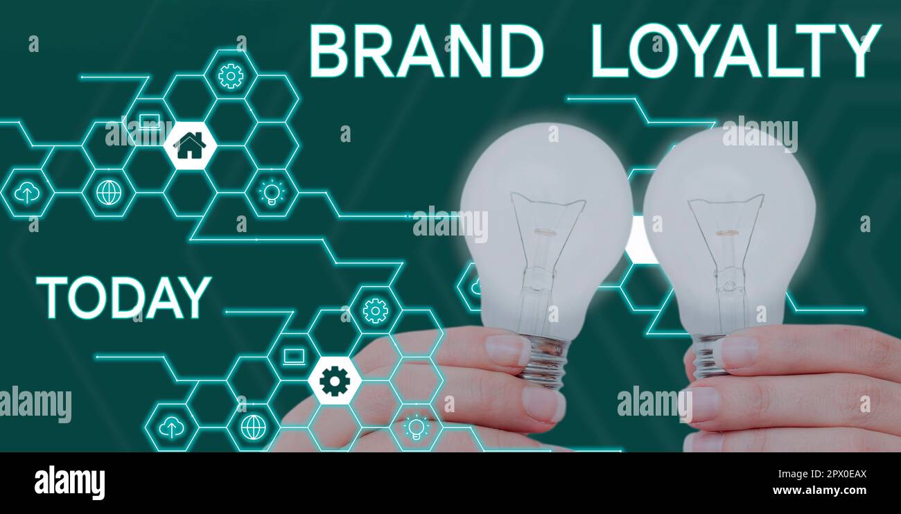 Conceptual caption Brand Loyalty, Business showcase Repeat Purchase ...