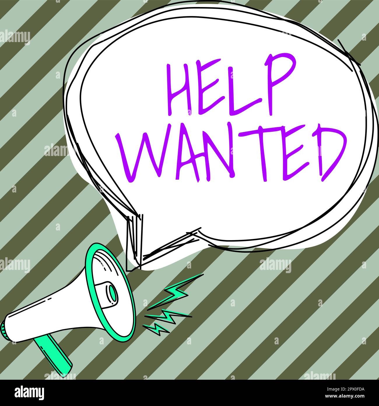 Conceptual caption Help Wanted, Business approach advertisement placed ...