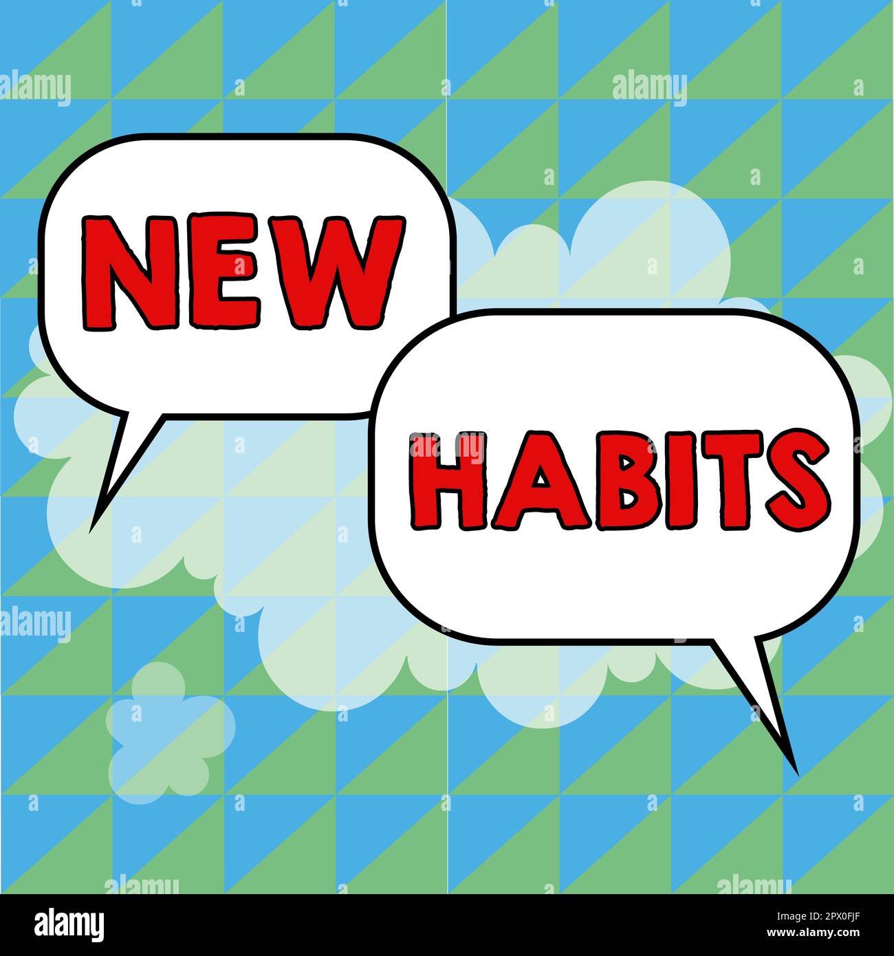 Conceptual display New Habits, Conceptual photo change the routine of ...