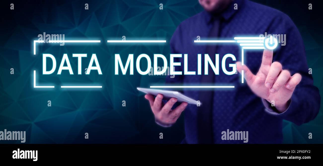 Text showing inspiration Data Modeling, Concept meaning process of ...