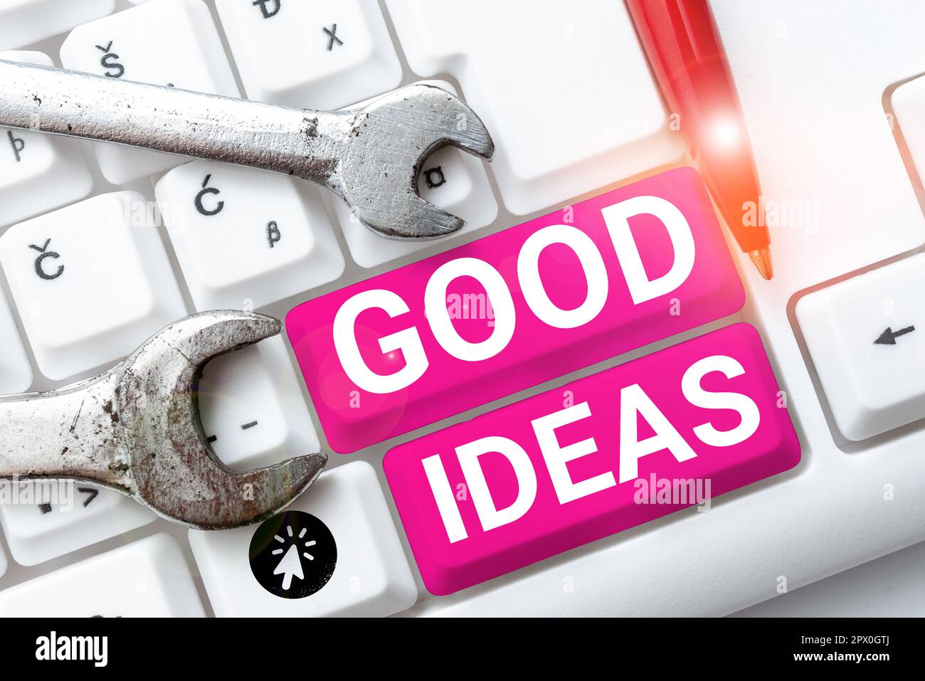 Sign displaying Good Ideas, Word Written on nice formulated thought or ...