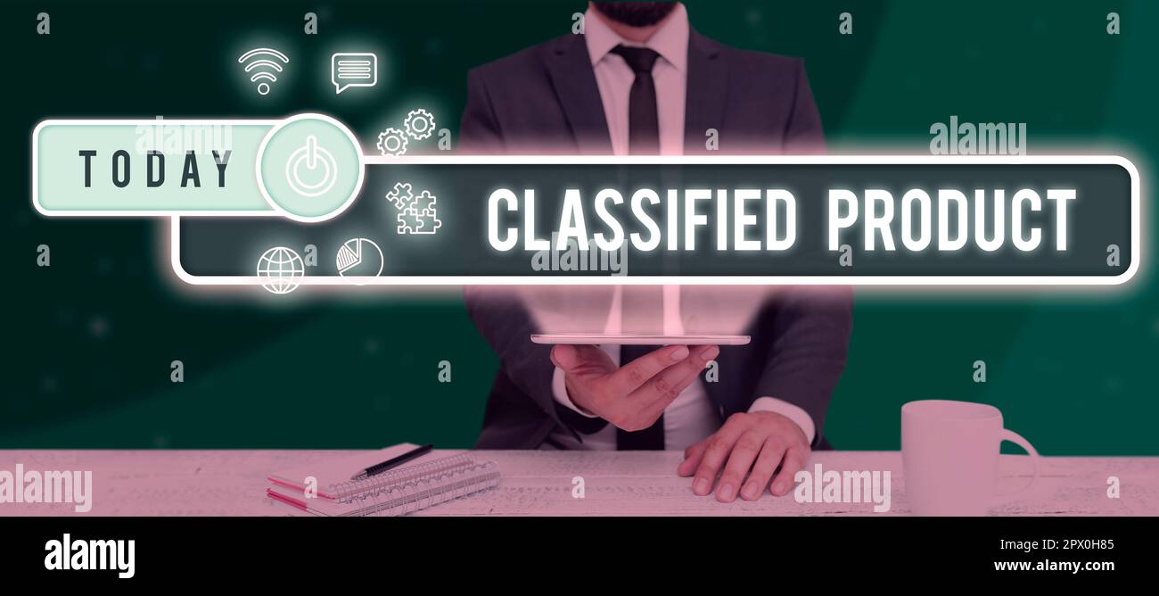 Inspiration showing sign Classified Product, Internet Concept Sensitive ...