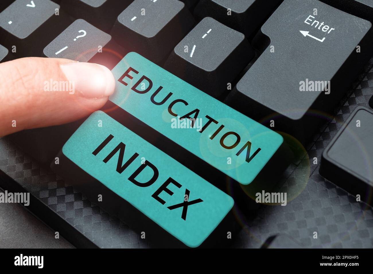 Sign displaying Education Index, Concept meaning aiming to meet ...