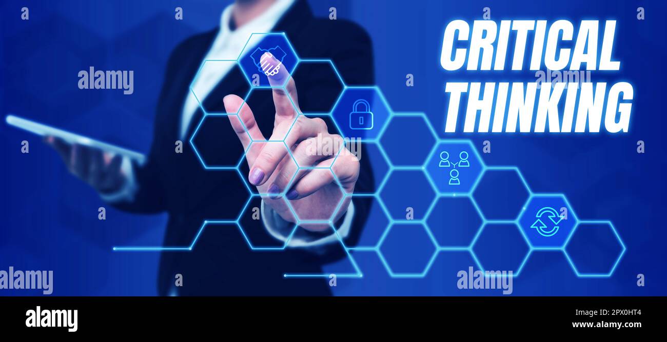 Text showing inspiration Critical Thinking, Internet Concept sequence ...