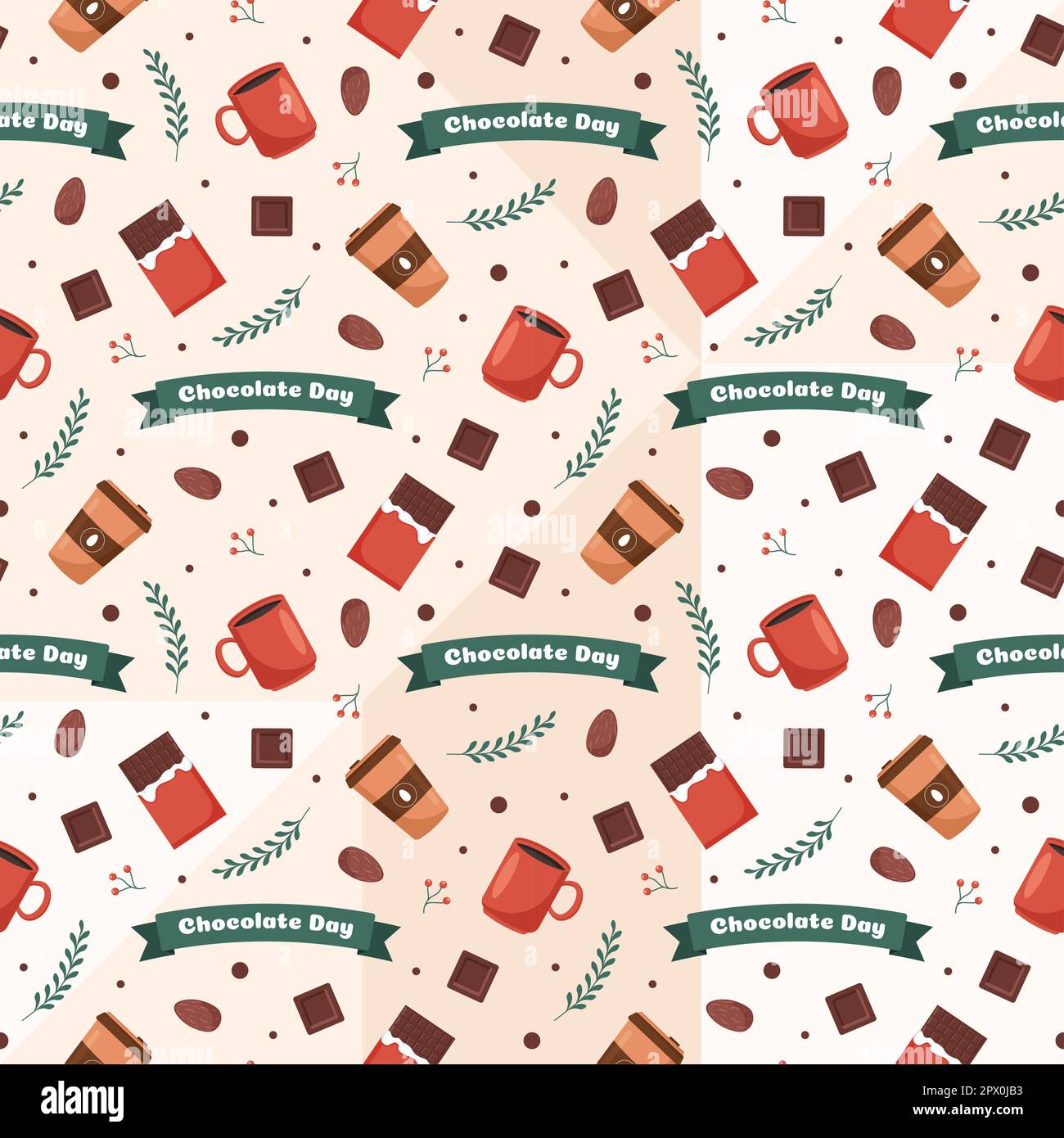 Chocolate Seamless Pattern Design with Choco Decoration in Template ...