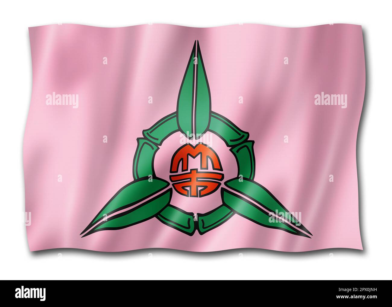 Hsinchu city flag, China waving banner collection. 3D illustration ...