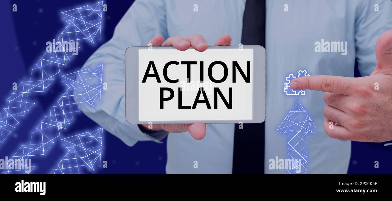 Text showing inspiration Action Plan, Business approach list of things ...