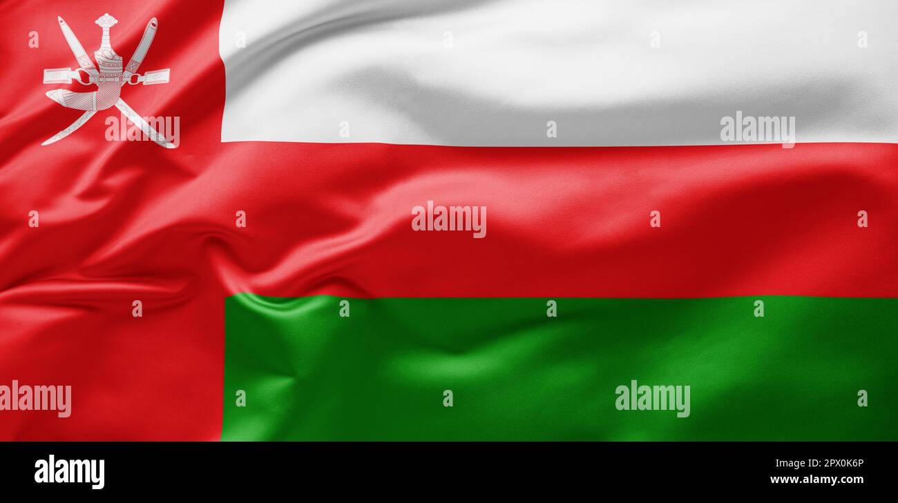 Oman flag waving cloth background hi-res stock photography and images ...