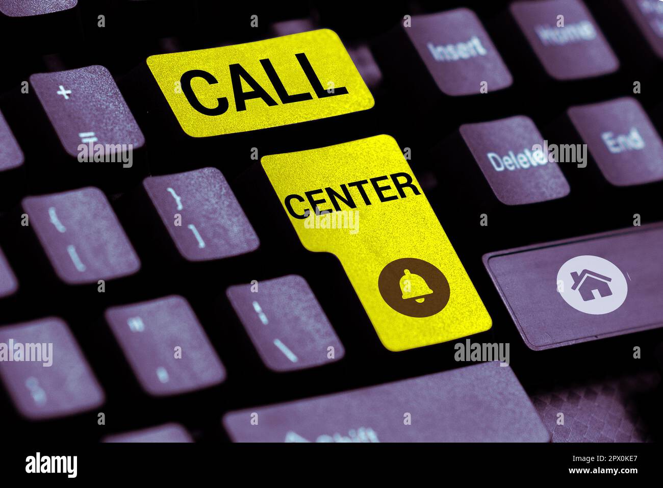 Conceptual caption Call Center, Conceptual photo an office in which ...