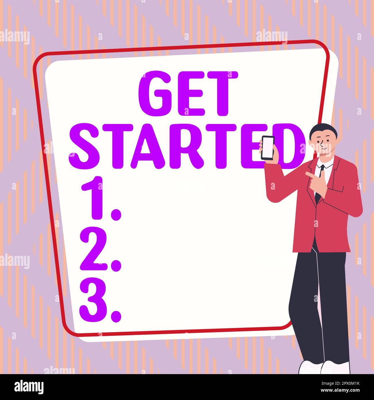 Text caption presenting Get Started, Concept meaning asking someone to ...