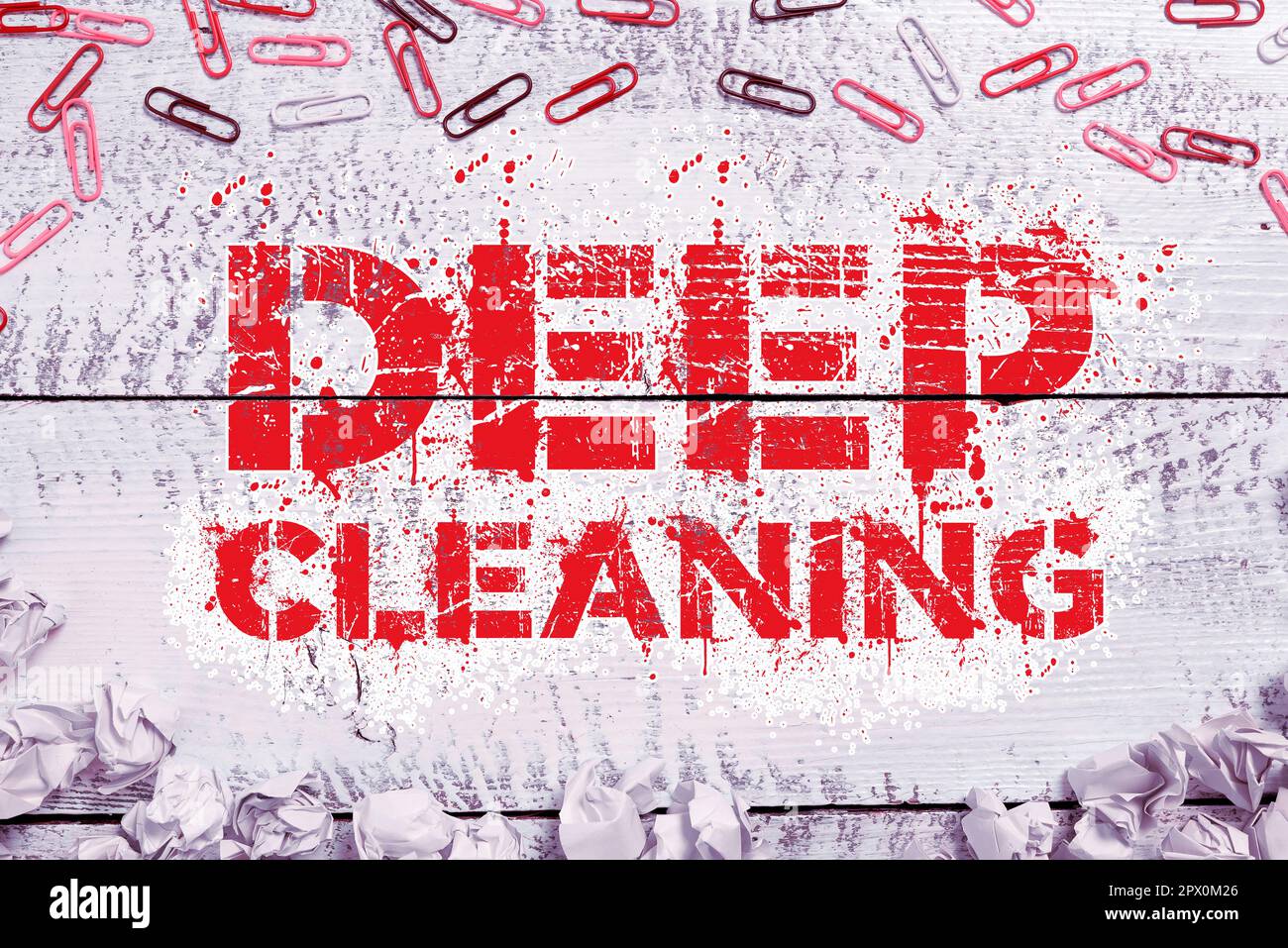 Text caption presenting Deep Cleaning, Concept meaning an act of ...