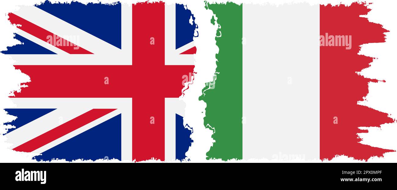 Italy and UK grunge flags connection, vector Stock Vector Image & Art ...