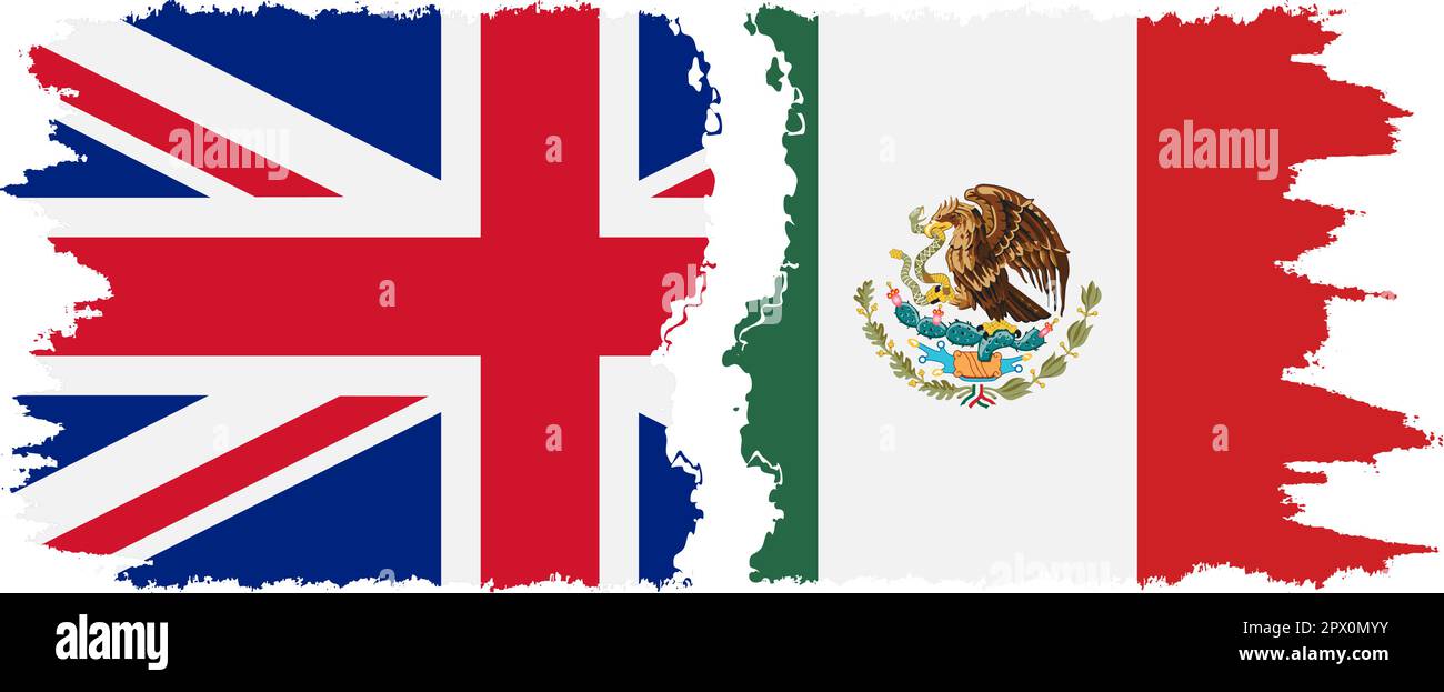 Mexico and UK grunge flags connection, vector Stock Vector Image & Art ...