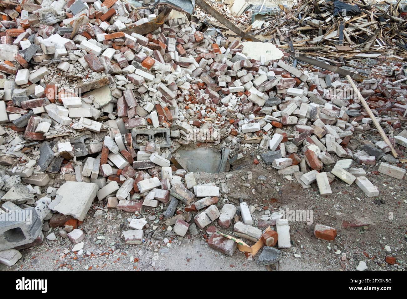 Demolition debris at a construction site in south Philadelphia ...