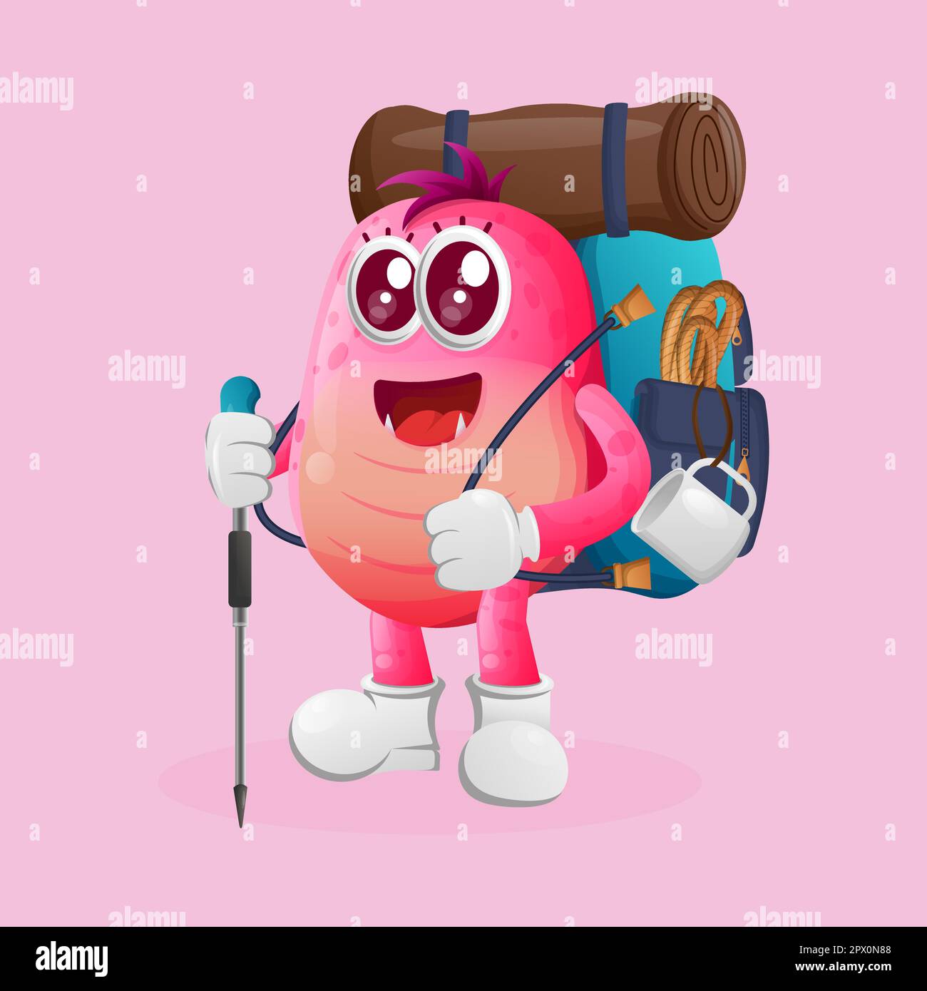 Children trekking mountain illustration Stock Vector Images - Alamy