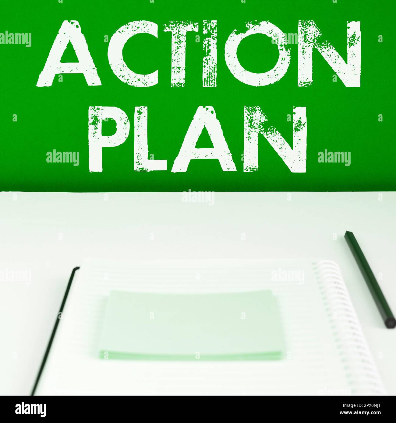 Sign displaying Action Plan, Word Written on list of things or schedule to be made thia current ...