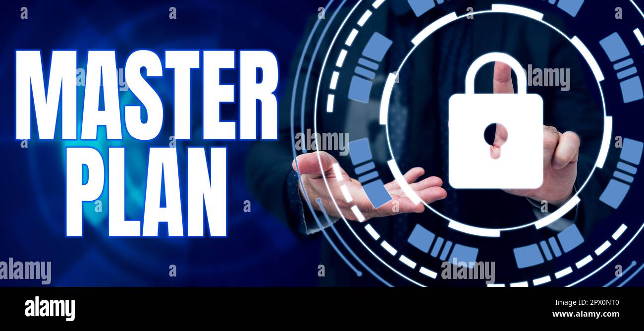 Conceptual caption Master Plan, Business idea dynamic long-term ...