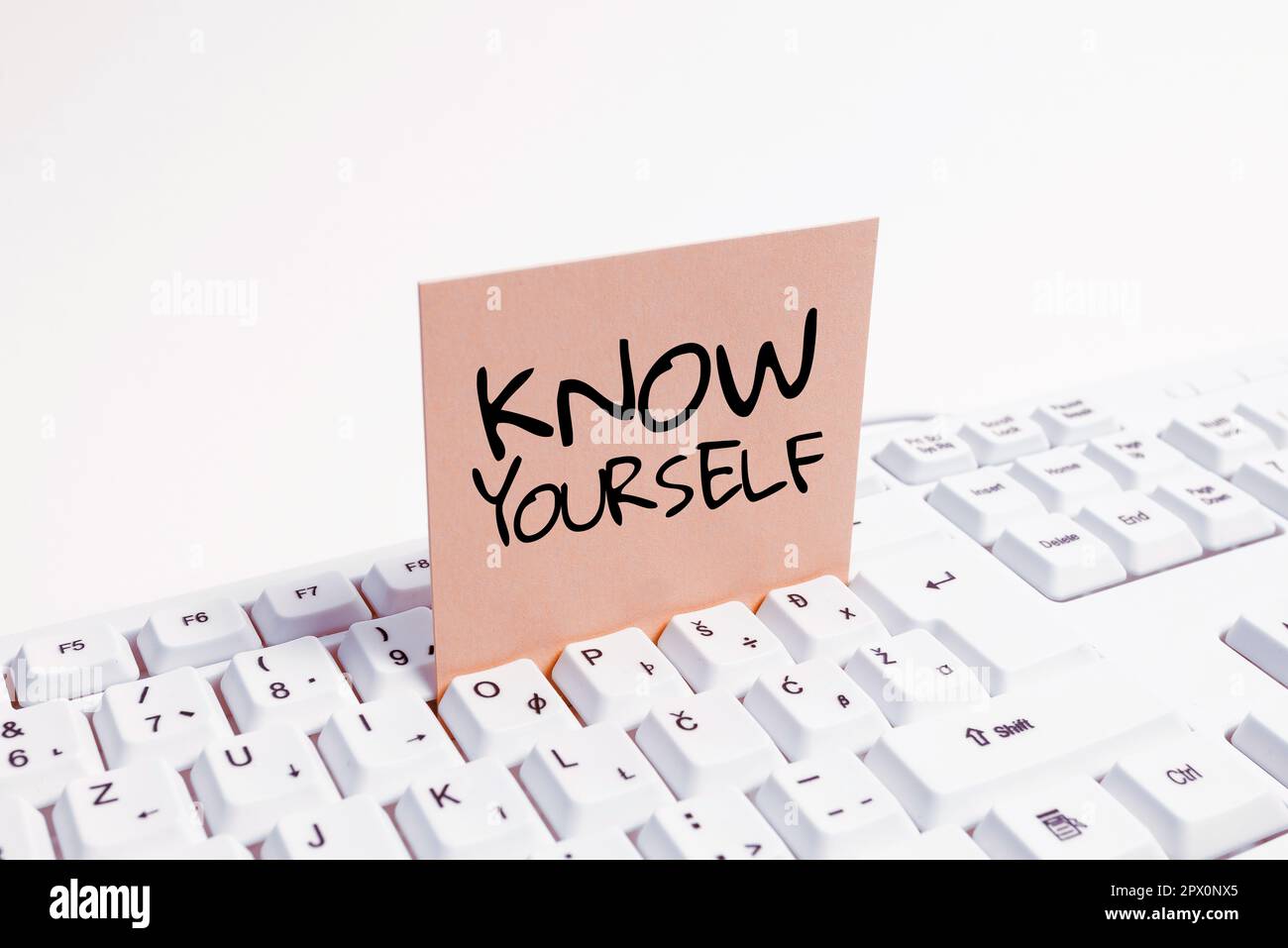 Hand writing sign Know Yourself, Concept meaning Find You Understanding ...