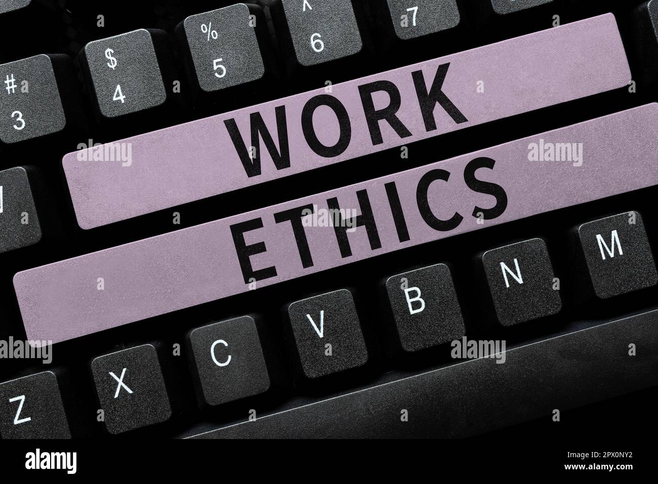 Handwriting text Work Ethics, Business showcase A set of values ...