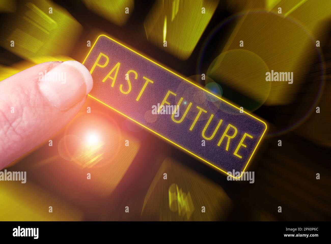 Conceptual caption Past Future, Word Written on symbolize moving on and ...