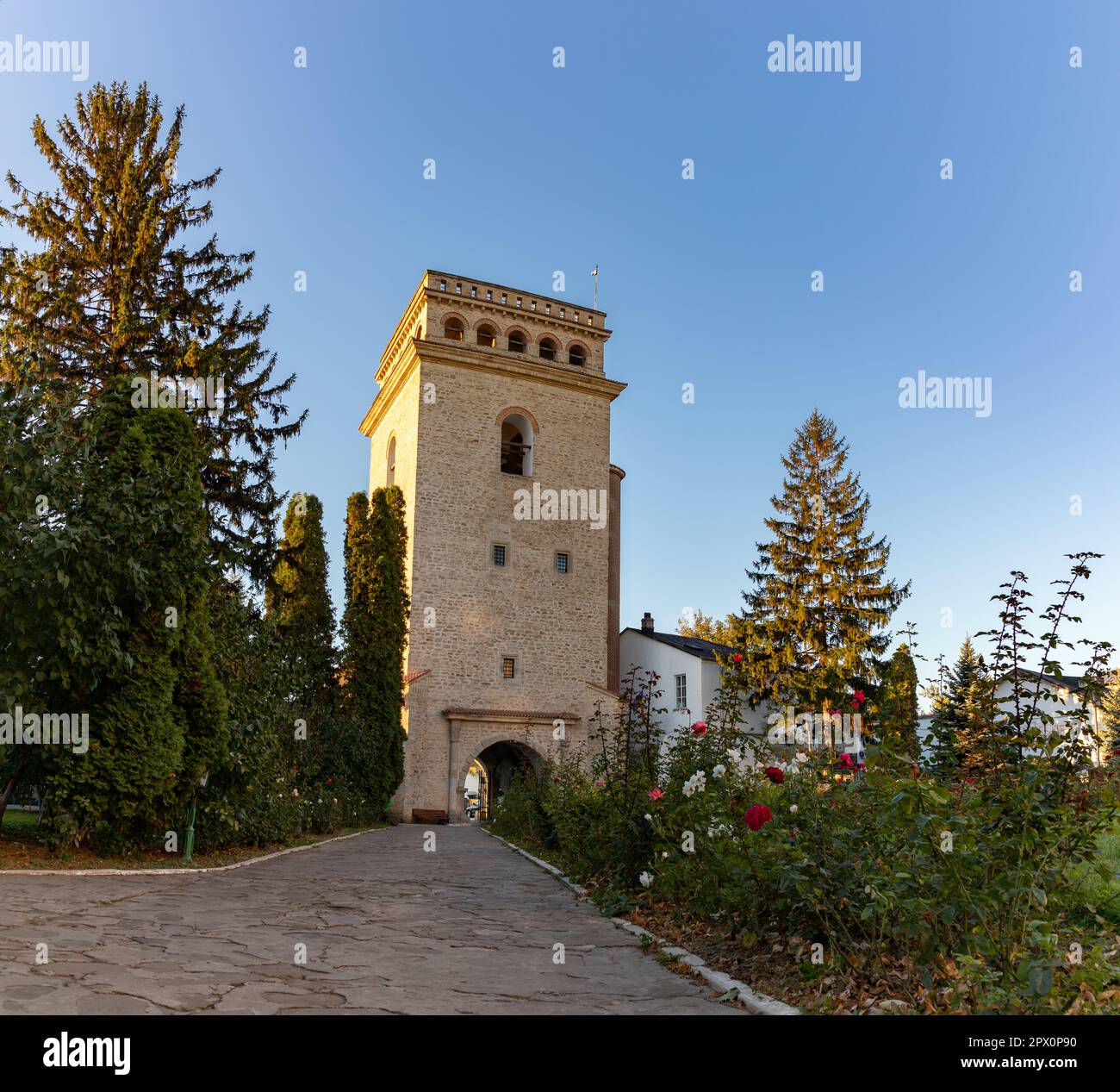 A picture of the Golia Tower as seen from the inner garden of the Golia ...